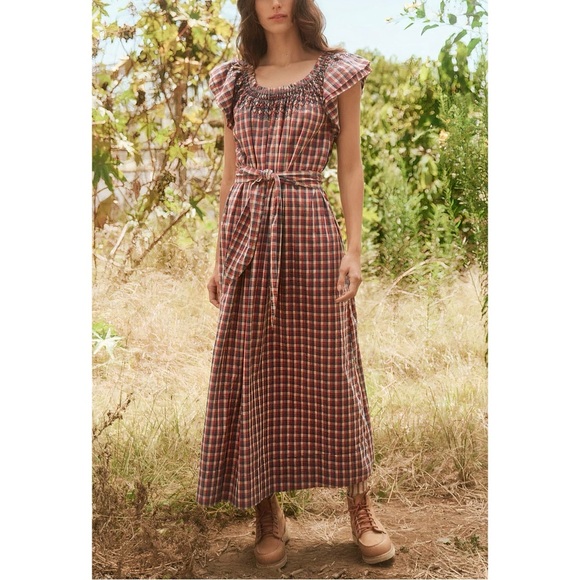 THE GREAT. | Dresses | The Great Plaid Midi Smocked The Holly Knoll ...